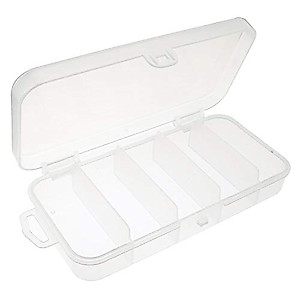 RuiLing 3pcs Multifunctional Portable 5-Grid Clear Visible Plastic Fishing Tackle Accessory Box 5 Compartments Jewelry Making Findings Organizer 4.96 x 2.44 x 1 Inch