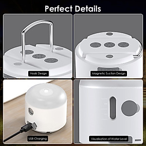 Qoosea Camping Lantern 4 in 1 Camping Lights with Fan & Intelligent Humidifier Rechargeable Camping Lights & Lanterns for Outdoor Camping