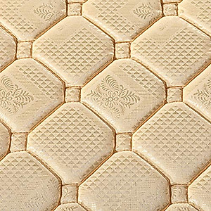 WJH Tri-Folding Mattress, Thicken Tatami Floor Mat Washable Reversible Sleeping Pad Protector-Golden 100x200x5cm(39x79x2inch)