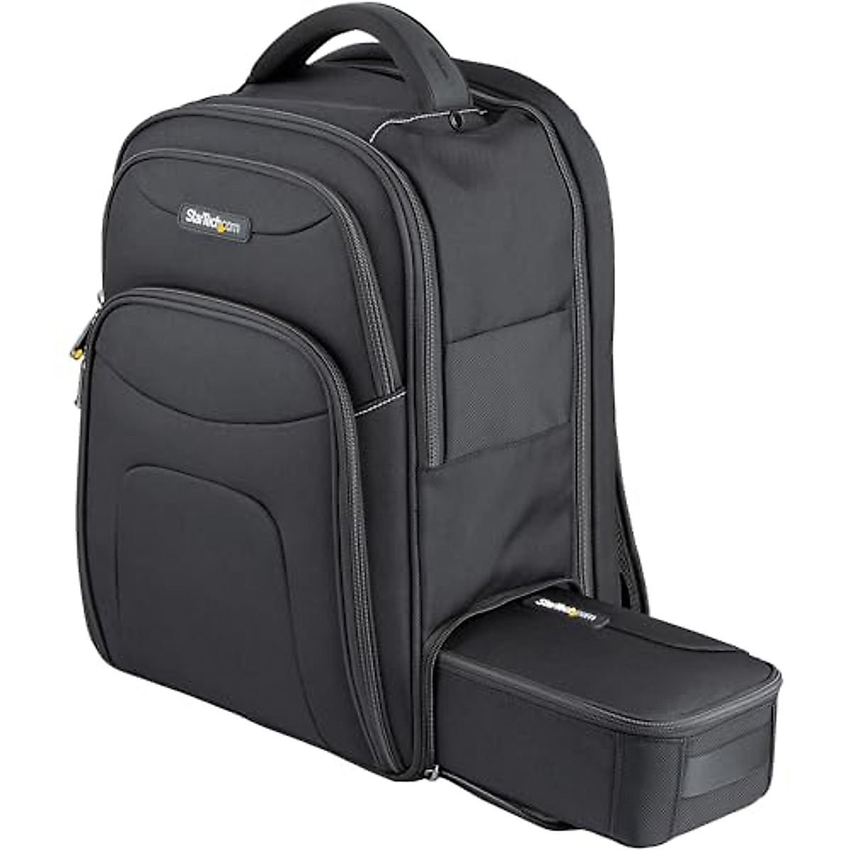 StarTech.com Unisex Backpack Ergonomic Computer Bag with Removable Accessory Case-Laptop/Tablet Pockets-Nylon, Black, 15.6" Professional IT Tech Work/Travel/Commute (NTBKBAG156)
