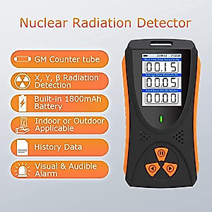 YNITJH Portable Geiger Counter Nuclear Radiation Monitor Alarm Nuclear Radiation Detector Personal Dose Ore Xy Ray Measuring Instrument Dosimeter Digital Meter High Sensitivity