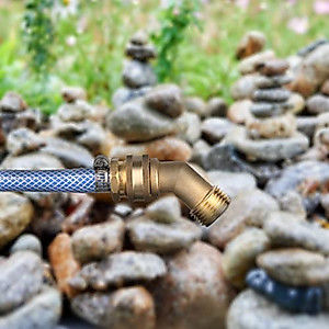 Jeeker 45 Degree Garden Hose Elbow, Eliminates Stress and Strain On RV Water Intake Hose Fittings, 3/4" GHT and Solid Brass, 2 Pack