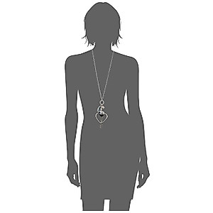 GUESS "Basic" Silver Large Open Heart Charm Pendant Necklace, 28" + 2" Extender