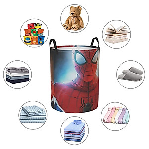 S-piderman Circular Hamper Dirty Clothes Handles Basket for Storage Organizer Storage Bin,Kids Room,Home Organizer,Nursery Storage,Baby Hamper,Durable With Printing