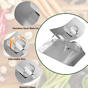9 Pcs Finger Guards for Cutting, Stainless Steel Finger Protector for Cutting Food, Adjustable Knife Finger Guard Chop Guard Thumb Guard Peelers Anti-Cut Kitchen Tool for Slicing and Chopping