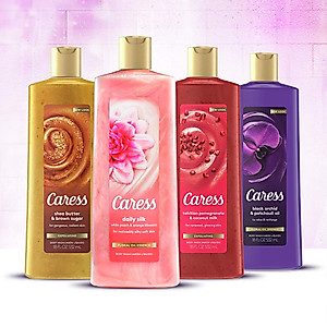 Caress Body Wash for Women, Daily Silk, 18 oz, 4 Count, softening