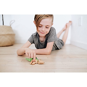 Anamalz Crocodile Wooden Animal Toy for Toddlers, Fun and Posable Crocodile for Early Learning, Montessori, and STEM, Smooth Natural Wood, Boys and Girls