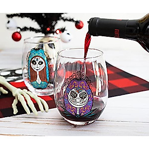 Disney The Nightmare Before Christmas Jack and Sally Stemless Glass Set