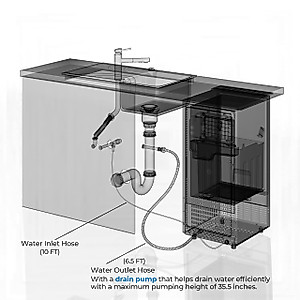 GLACER Under Counter Ice Maker, 80lbs/ 24H, Built-in Ice Machine with Drain Pump, Reversible Door, 24H Timer & Self-Cleaning, Freestanding Ice Cube Machine for Commercial and Home Use