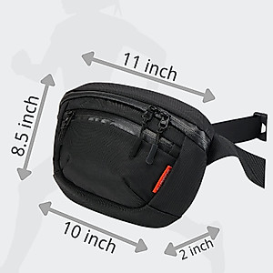 SUMEITO Chest bag Shoulder Bag Man Sling, Walking Biking, Water Resistant & Durability, 3 Ways to Wear, Jet Black,Dark Green,Carmine Red,Dark Multicam,Light Multicam (11 x 8.5 x 2 Inch, Jet Black)