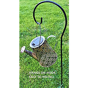 Solar Watering Can Decor Lights, Hanging Garden Ornament Lighting Your Garden, Flower Pattern Metal Lantern Weatherproof Yard Art Ideal Mother's Day, Birthdays, Christmas, Pathway Lights, Bronze