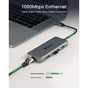 GONEO 8 in 1 USB C Hub Multiport Adapter,USB C Docking Station with 4K HDMI Port, 3 USB Ports,SD/TF Card Reader,USB C Dongle for Dell/MacBook Pro/MacBook Air/HP XPS/Lenovo Laptops