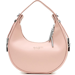 DASTI Half Moon Inspired By Designer Small Pink Purse Convertable Trendy Top Round Handle Side Bag For Women Vegan Leather Hobo Fashionable Chic