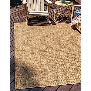 Unique Loom Modern Collection Distressed, Stripes, Helix, Vintage, Indoor and Outdoor Area Rug, 2 ft 2 in x 3 ft, Light Brown/Beige