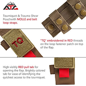 Tactical Tourniquet & Trauma Medical Shear Pouch MOLLE PALS Duty Belt Loop EMT EMS (Tan)