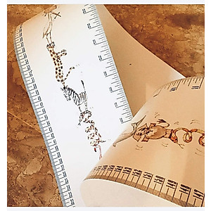 TALLTAPE - Portable Roll-up Height Chart Plus 1 Sharpie Marker Pen to Measure Children Growth from Birth, Choice of 10 Designs, a Memento for Life (Luxury Wild Animal, Large Talltape)