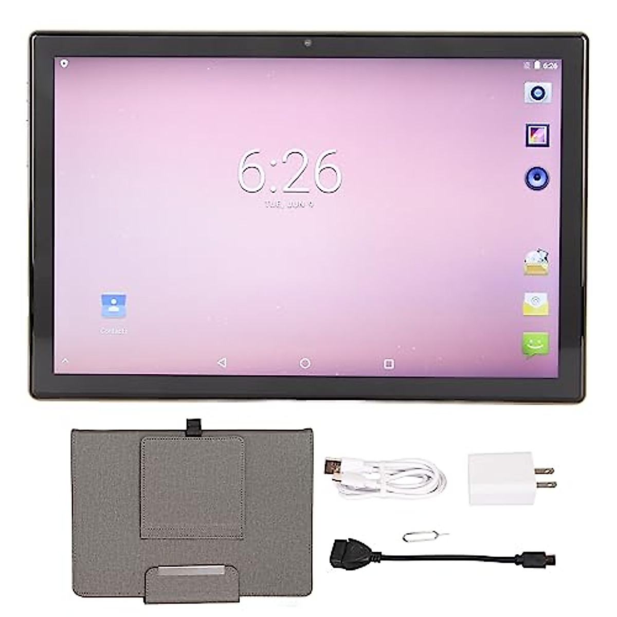Haofy Tablet PC, 4G LTE 5G WiFi Office Tablet 10.1 Inch FHD 8GB RAM 256GB ROM with Keyboard for Travel (US Plug)