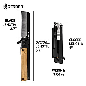 Gerber Gear 31-003731 Quadrant Pocket Folding Knife, with Pocket Clip, EDC Gear, 2.7 Inch Blade, Bamboo