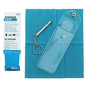 Eyeglass Cleaning & Repair Kit; 1oz Bottle Cleaning Spray, Microfiber Cleaning Cloth, Keychain Screwdriver, Pink