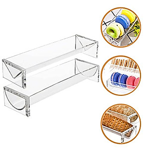iplusmile Serving Trays Clear Tray for Serving, 2 Pack Biscuit Holder for Serving Trays, Food Display Dish Stand, Acrylic Serving Tray for Party Charcuterie Board Platter (Square) Table Tray