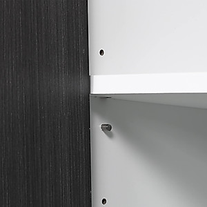 HOMCOM Sideboard Buffet Cabinet, Kitchen Storage Cabinet with Double Door Cupboards, Adjustable Shelf and Steel Legs, Gray