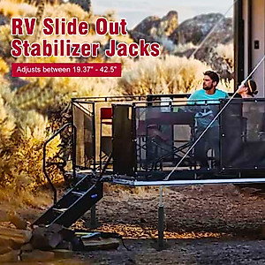 2pcs Heavy Duty RV Slide Out Support Jacks Adjusts from 20" to 42", 5000lb Capacity with Flat Bottom Slide-Outs for RV, Camper and Travel Trailer. (20" to 42")