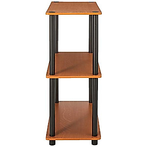 Furinno Turn-N-Tube 3-Tier Compact Multipurpose Shelf Display Rack, Light Cherry