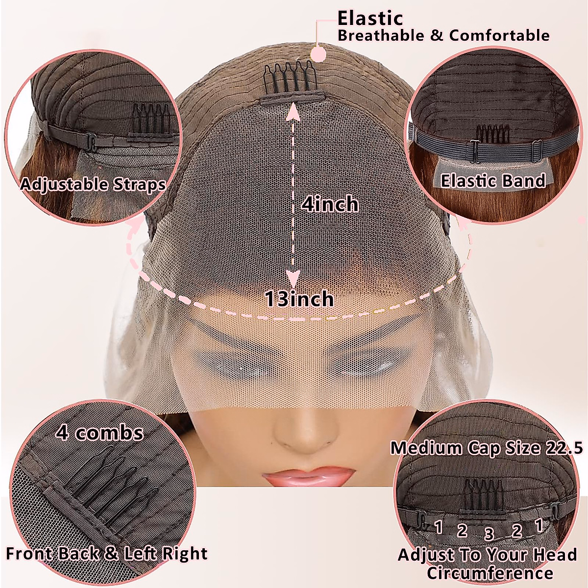 Cedau Brown Lace Front Wig Human Hair 13x4 Body Wave Lace Frontal Wigs Chocolate Brown Glueless Wig 180% Density Transparent HD Lace Wigs Human Hair for Black Women Pre Plucked 22inch