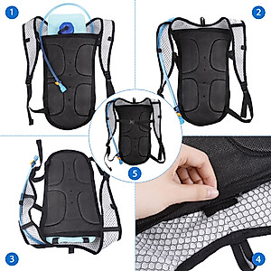 Hydration Backpack with 2L Water Bladder, ACVCY Backpack Reservoirs Water Bladder Daypack for Festivals, Raves, Running, Hiking, Biking (2 Pack)
