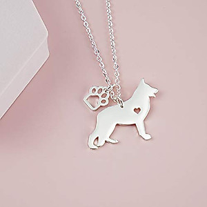 Melix Animal Yorkie Labrador Pitbull Husky Alaskan Akita Boxer Corgi Dachshund German Shepherd Golden Retriever stainless steel Pet Dog Doggy Pendant Necklace Gift