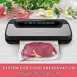 Vacuum Sealer Machine By Mueller | Automatic Vacuum Air Sealing System For Food Preservation w/Starter Kit | Compact Design | Lab Tested | Dry & Moist Food Modes | Led Indicator Lights