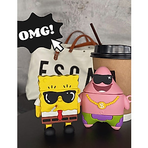 Cute Case Compatible for Apple AirPods 2/1 AirPods Case Cover 3D Slim Shockproof Silicone Shell Anti-Fall Cover for AirPods Charging Cartoon Case with Carabiner (AirPods 2/1, Cute Cartoon2)