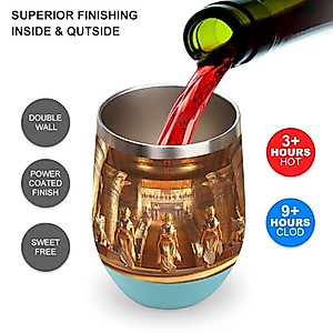 Ancient Egyptian Egypt Pyramids History Insulated Tumbler with Lid Stainless Steel Coffee Mug Cute Wine Tea Water Cup Green-style