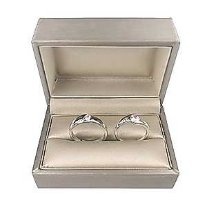 DesignSter Gold Bearer Ring Box – Premium PU Leather Double Rings Box for Wedding Engagement Gift Box