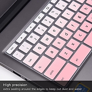 2PCS Keyboard Cover for 15.6" Acer Chromebook 315 CB315 715 CB715 with Numeric Keypad, Acer Chromebook 317 CB317 17.3" Skin Protector, Acer Chromebook 15 Keyboard Cover, Gradual Pink+Clear