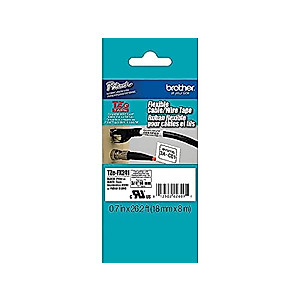 Brother Tzefx241 Tze Flexible Labeling Tape for P-Touch Labelers 3/4-Inch X 26-1/5 Ft Black On White