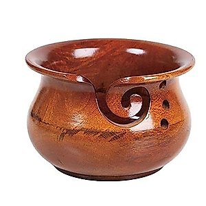 KAM Home Handmade Wooden Yarn Bowl | Handcrafted Sheesham Indian Rosewood (3)