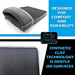 Sudz Budz Premium Medium Grade Clay Mitt, Microfiber Wash and Scrubber Car Wash Mitt, 2pcs | Car Detailing Kit, Car Clay Bar Mitt Easily Removes Embedded Stains, Restores Shine and Silky-Smooth Finish