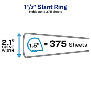 Avery Heavy-Duty 3 Ring Binder, 1.5 Inch Slant Rings, Mint View Binder (79271)