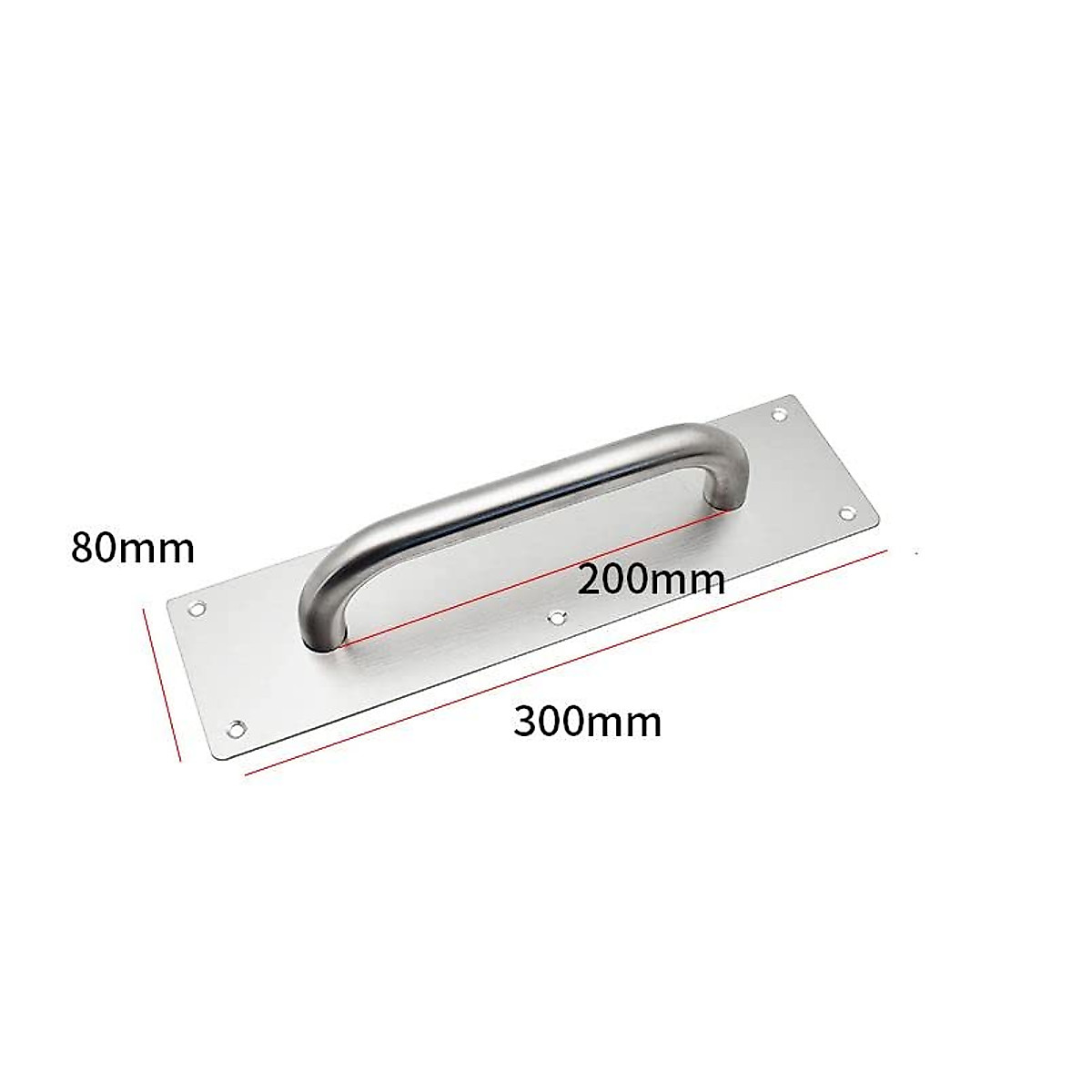 SUYA 12 Inches Push Pull Door Handles Premium Commercial Sliding Barn Door Handle Pull and Push Plate Hardware Set for Front/Back Door/Mark/Restaurant/High Traffic Areas,Satin Nickel Finished(2pcs)