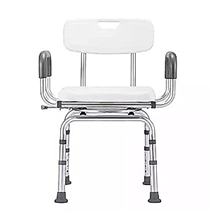IdeaEuropa Premium Bathroom Swivel Shower Chair Pivoting Bath Bench with Back - Heavy Duty 360 Degree Swivel Seat