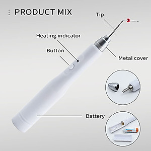 Tooth Gutta Percha Points Cutter En-do Obturation Pen Oral Heating R-oot Canal Filling Pen with 2 Tips