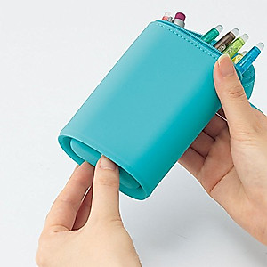 Lihit Lab A7695-6 Pen Case, Oval Type, L, Yellow Green