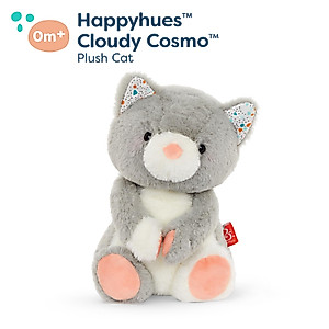 B. toys- B. softies- 12" Plush Cat- Stuffed Animal – Super Soft Kitten – Gray & White – 12” – Washable – Baby, Toddler, Kids – Happyhues – Cloudy Cosmo – 0 Months +