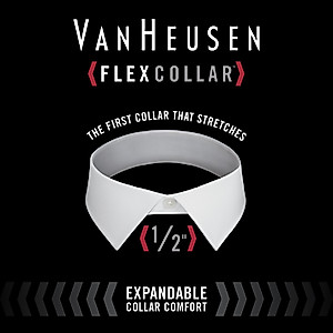 Van Heusen mens Regular Fit Flex Collar Check Dress Shirt, Midnight, 16.5 Neck 34 -35 Sleeve US
