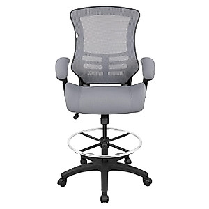 BOLISS Ergonomic Mesh Computer Office Drafting Chair with Super Soft Adjustable Arms Molded Foam Seat Cushion and Lumbar Support -Grey