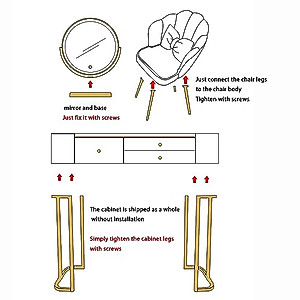Bedroom Vanity Vanity Table with 3-Color Adjustable Touch Light, Large Vanity Table Set,Vanity Makeup Desk with Tempered Glass Desktop, for Women Girls (Size : 120cm-white)