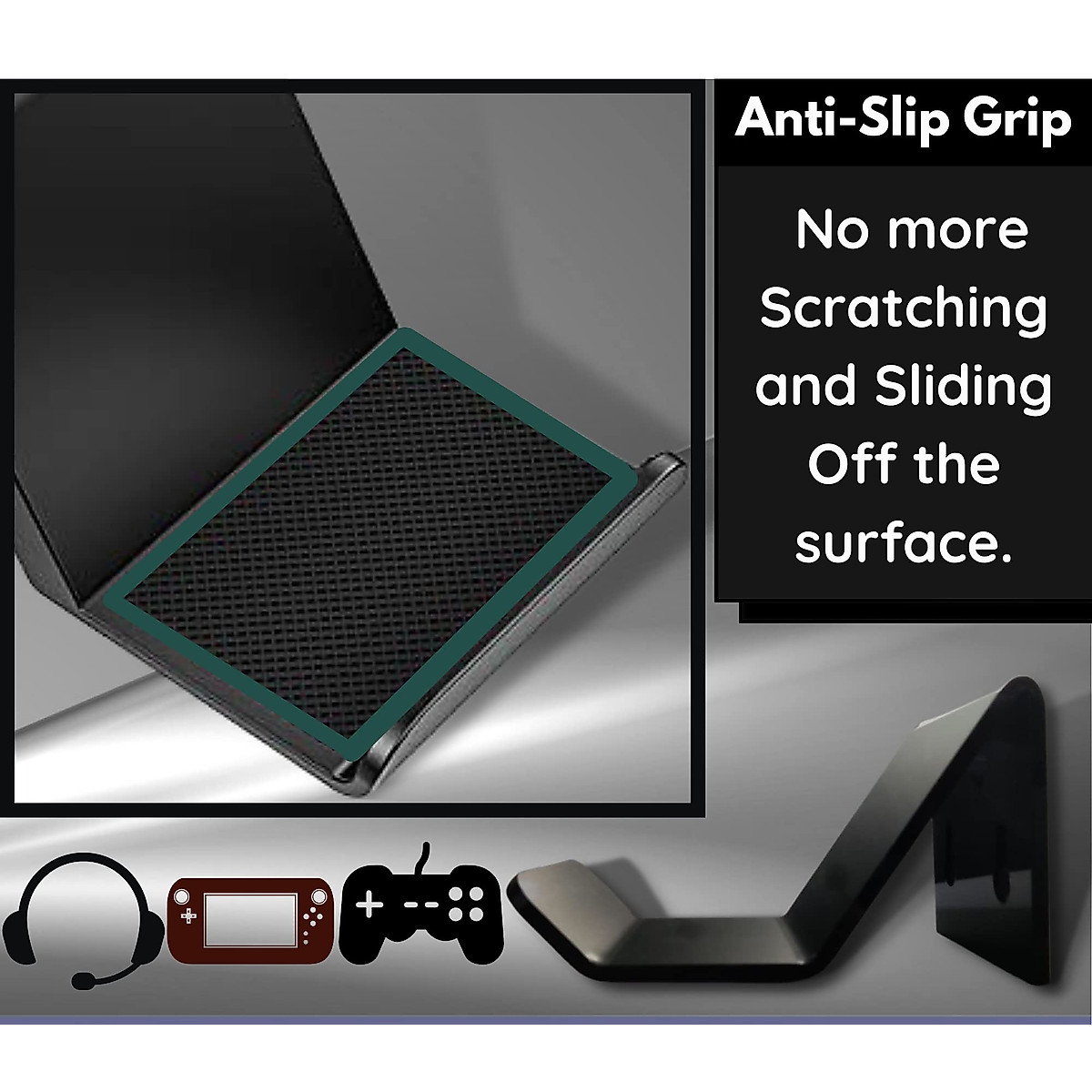 Alnoor USA Gaming Controller Holder, Game Controller Headset Stand Bracket for Xbox Series X S/Xbox one / PS5 / PS4 / NS/PC/Headset