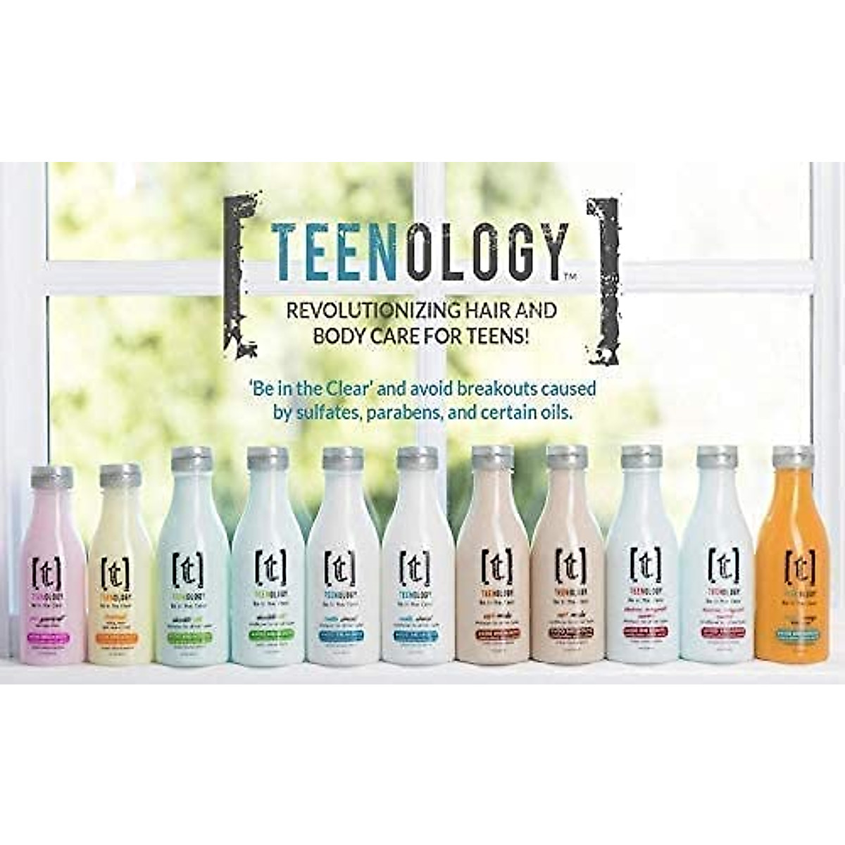 TEENOLOGY Shampoo and Conditioner Bundle (Save 5%) - Helps with Acne and Breakouts - Sulfate and Paraben Free, Noncomedogenic, Natural Botanical Extracts, Vanilla Almond - 16 oz.