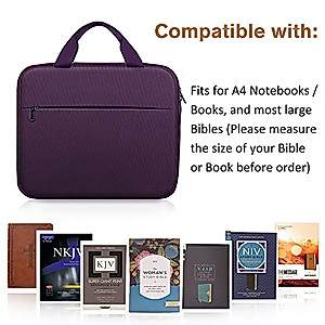 FINPAC Large Bible Cover, Carrying Book Case Church Bag Bible Protective with Handle and Zippered Pocket, Perfect Gift for Men Women Father Kids (Maroon)